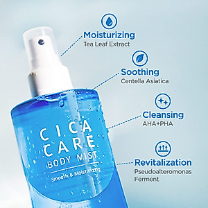 SOMEBLOSSOM Cica Care Back & Body Exfoliating Acne Spray with AHA (Citric Acid) 10 oz, Moisturizing, Exfoliation Soothing 3-in one for all skin types