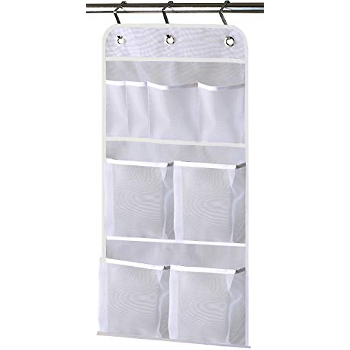 MISSLO Hanging Mesh Pockets Hold 340oz/1000ml Shampoo Shower Organizer with Over the Door Hooks