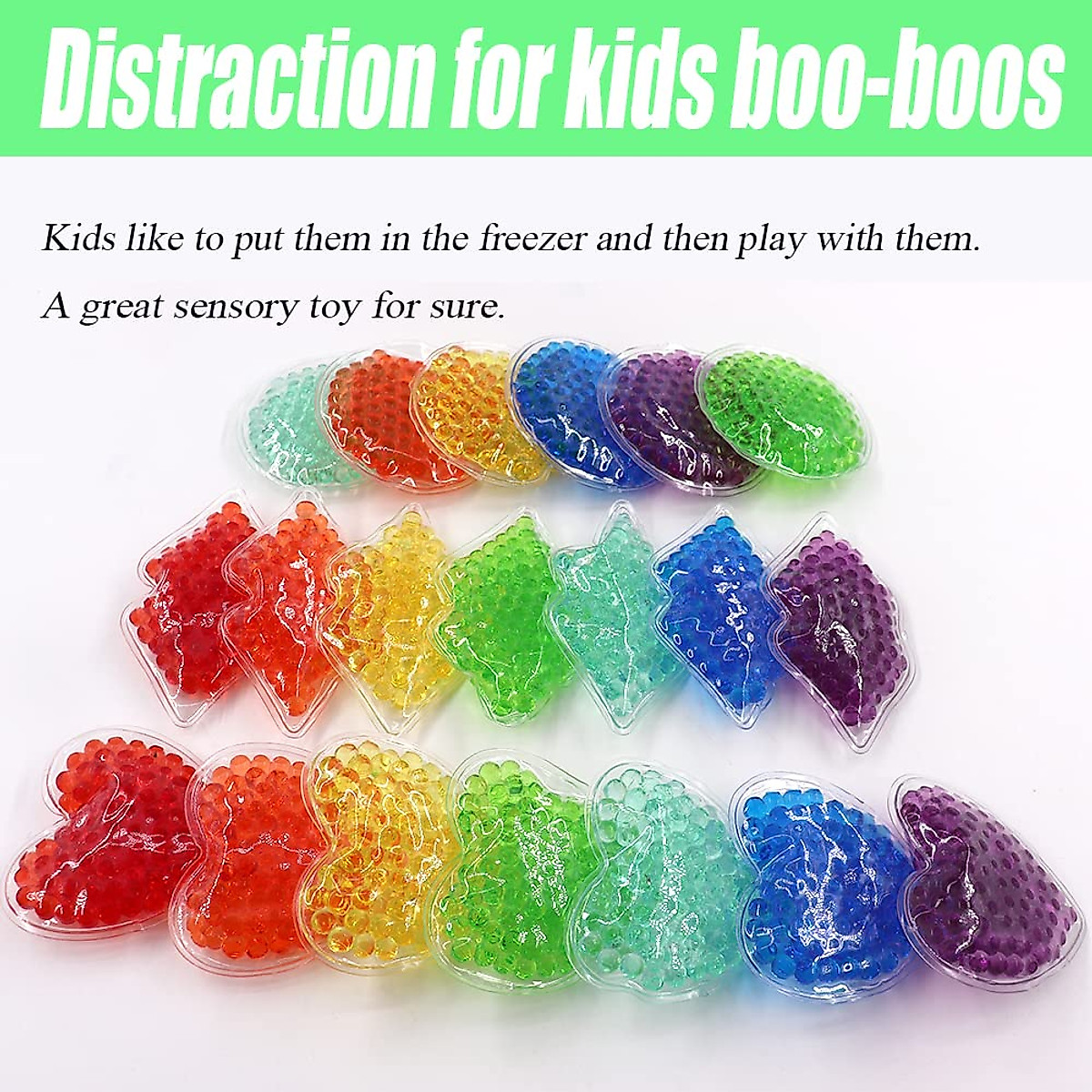 Small Ice Packs, Boo Boo Ice Packs for Injuries Reusable Hot Cold Packs Bulk Cold Compress for Pain Relief, Various Color, 8 Pack (Multicolored A)