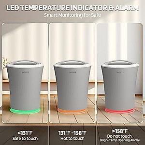 Lagute iSnug Towel Warmer for Bathroom, with 3-Level Timer, Warning Alarm RGB Light, Auto Shut-Off, 5.3 Gal Heating Bucket for Bathrobe, Blanket, Gray