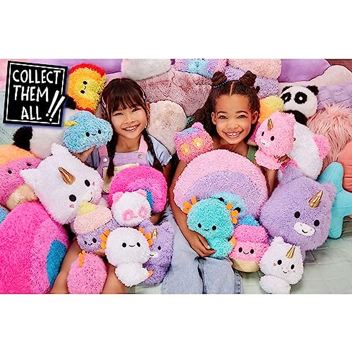 Fluffie Stuffiez Unicorn Large Collectible Feature Plush 11" - Surprise Reveal Unboxing with Huggable ASMR Fidget DIY Fur Pulling, Ultra Soft Fluff