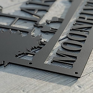 Modern House Numbers Sign for Outside, Metal Address Sign with Family Name, Personalized Address Numbers Tree Sence Deer Hunter Handmade Metal Address Sign Address Plaque Front Door Sign