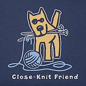 Life is good Womens Vintage Crusher Rocket Dog Graphic T-Shirt, Close Darkest Blue, X-Small