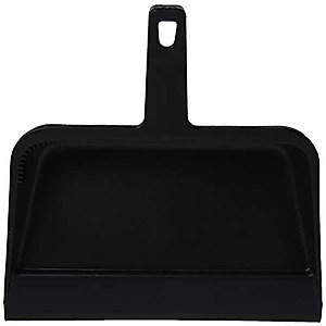 Genuine Joe GJO02406 Heavy-Duty Plastic Dust Pan, 12-inch,Black