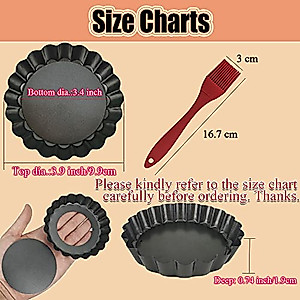 DATANYA 8 Pack Mini Tart Pans 4 Inch with Removable Bottom Round Nonstick Quiche Pan, Heavy Duty Fluted Side for Pies, Mousse Cakes, Dessert Baking (4 Inch 8pcs)