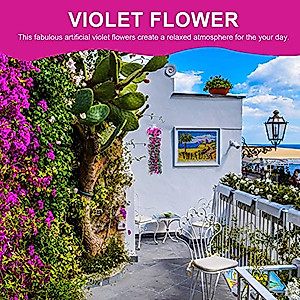 Yardwe 2 Sets Decor Ivy with Flowers Garden Sticker and Premium Floral Purple Vine: Balcony Home Plant Office Wisteria Decoration Violet Ceiling Vivid Basket Wedding Delicate Wall