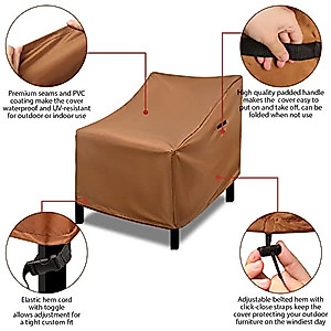 Patio Chair Covers Waterproof Heavy Duty Outdoor Patio Furniture Covers, Stackable Outside Lounge Deep Seat Covers, Large Lawn Sofa Covers Water Resistant, Standard-2 Pack, Brown