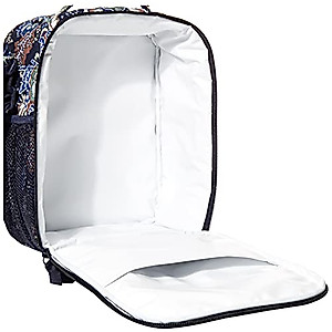 Vera Bradley Women's Cotton Deluxe Lunch Bunch Lunch Bag, Java Navy Camo - Recycled Cotton, One Size