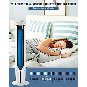 ARLIME Portable Air Conditioner, Evaporative Tower Cooling Fan with Remote, 70° Oscillation, 3 Speeds & 9-Hour Timer, Swamp Cooler with 4 Ice Packs, Tower Cooler Air Cooler for Room Home Office, 41In