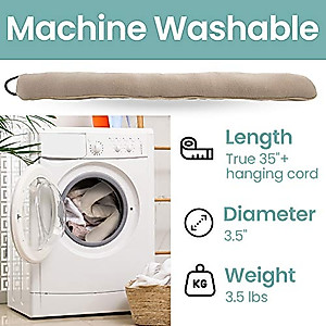 Home Intuition 3-Feet Draft Stopper Cloth Seal Weather Stop, Beige