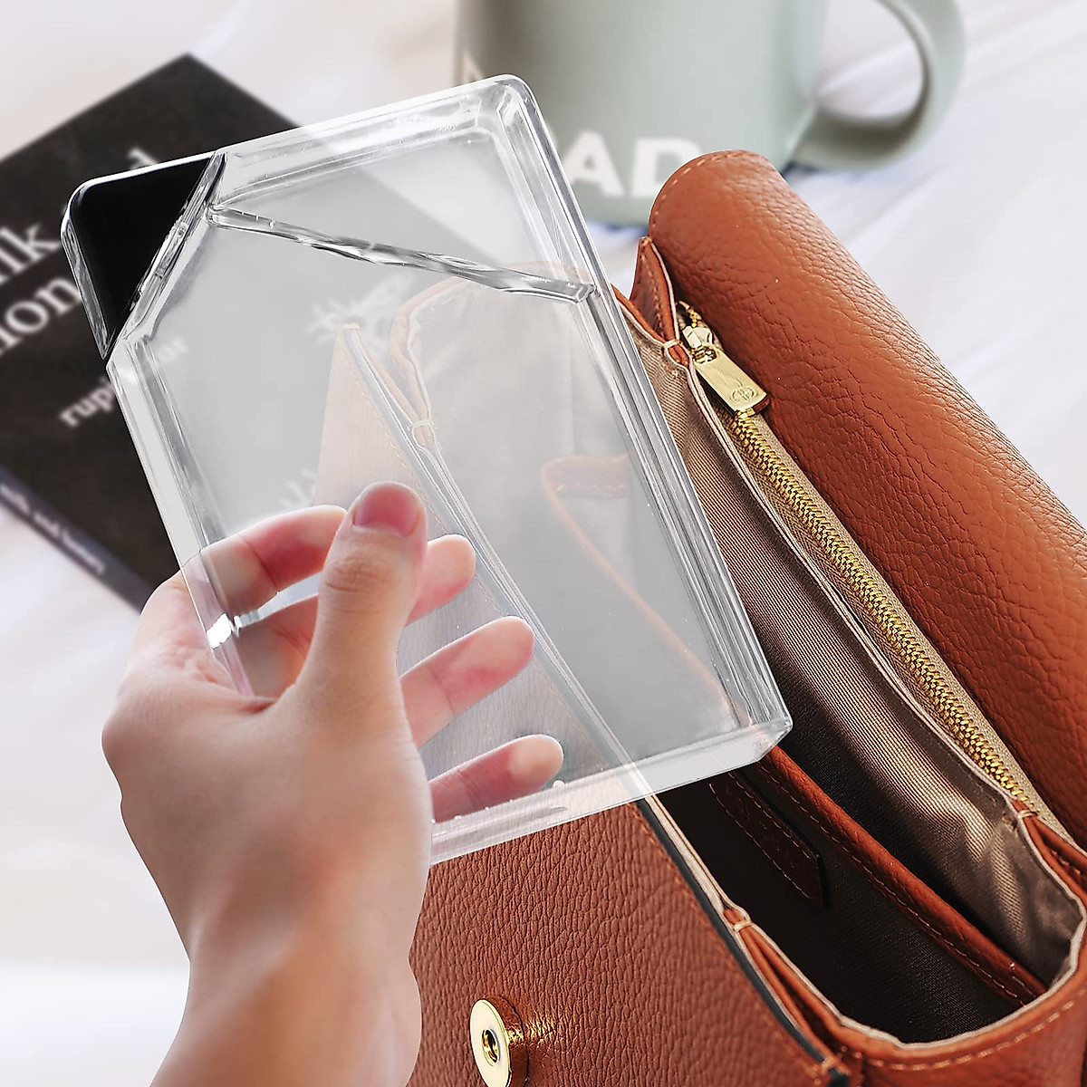 HEALLILY Flat Water Bottle Transparent Flat A5 Water Bottle Travel Outdoor Supplies