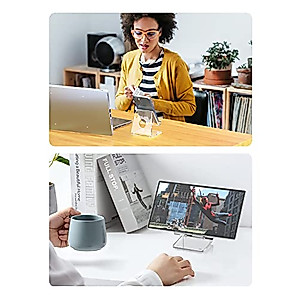 DesignComfort Acrylic Cell Phone Stand , Acrylic Phone Stand for Desk,Clear Phone Stand, Dock, Cradle, Compatible with Phone 13 Pro Max Mini 11 Xr 8 SE, Android Smartphone, Pad,Desk Accessories