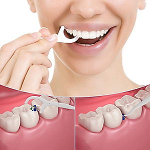 4Pcs Portable Floss Dispenser Holder Travel Dental Floss Case, Automatic Floss Picks Case Organizer Premium Refillable Floss Pick Container for Women Men Teeth Cleaning