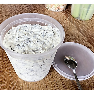 4U'LIFE Microwavable Translucent Plastic Deli Container and Lid Combo Pack (24 OZ (PACK OF 9))