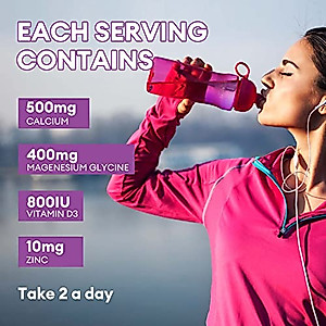 (2 Pack) Calcium Magnesium Zinc Health Bone Support Formula, with Vitamin D3, B6, Mn, and Cu for Immune Support, Non-GMO Dietary Supplement 120 Veg Caps