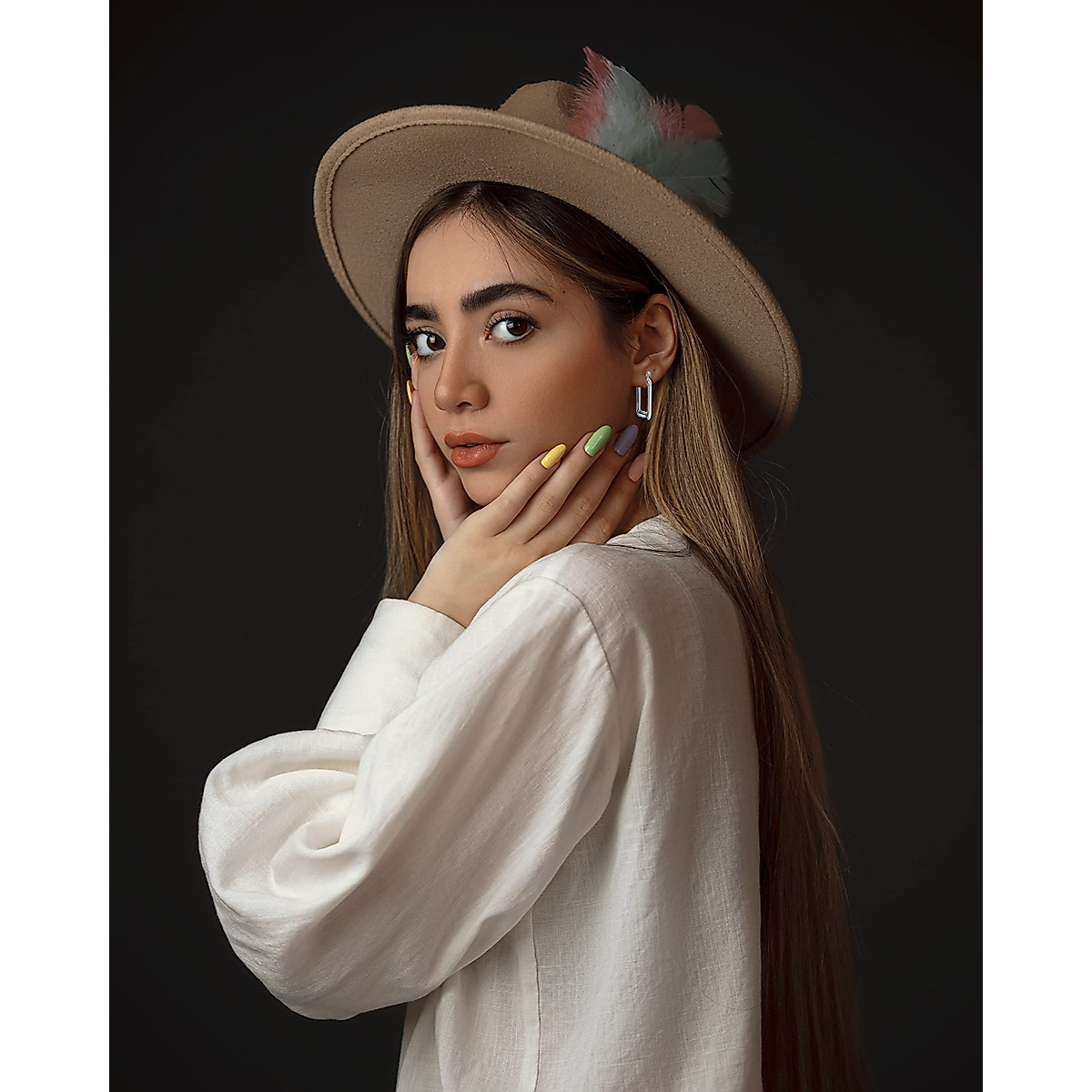 Jannisa Women's 8 Pairs Hypoallergenic Stainless Steel Chunky Silver Hoop Earrings Set, Gold Earrings for Women, Trendy Jewelry Earrings for Daily Wear