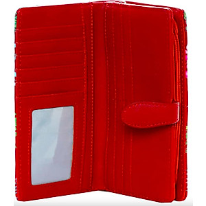 Shag Wear Wild Bird Owl Large Women's Wallet Red 7"