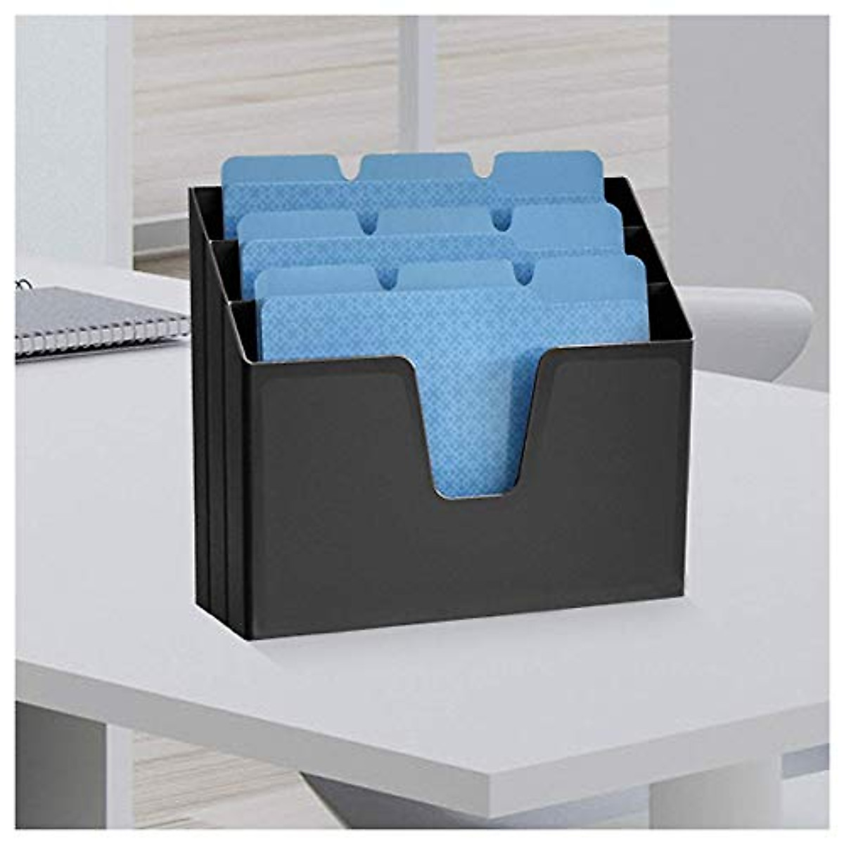 Acrimet Horizontal Triple File Folder Holder Organizer (Black Color)