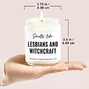 Younift Lesbians and Witchcraft Candle, Lesbian Gifts, Lesbian Stuff, Lesbian Wedding Gifts, Lesbian Christmas Gifts, Anniversary Funny Lesbian Gifts for Girlfriend, Wife, Couple, Friend, Women