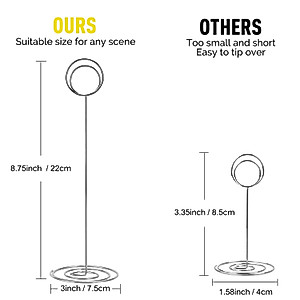 MANGZ 15 Pack 8.75 Inch Tall Table Number Holder, Place Card Holder, Table Picture Holder, Wire Photo Holder Clip,Menu Note Stand for Weddings, Banquets