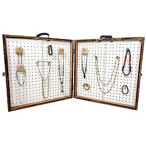 Unroofed&Sky Portable Pegboard Display Stand for Craft Shows - Paparazzi Jewelry Display White