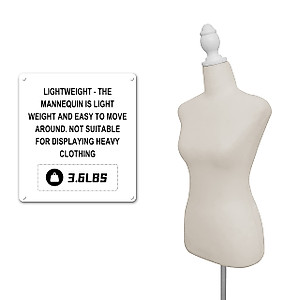 Female Dress Forms Mannequin Torso for Sewing Manicanequin Body Tripod Stand for Clothing Dress Jewelry Display