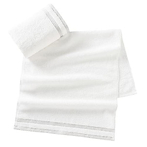 YiLUOMO Beige Hand Towel Set of 2 Cotton & Bamboo Terry Highly Absorbent Soft Hand Towel for Bathroom Home 13 x 29 Inch
