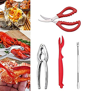 9Pcs Seafood Tools Set Crab Lobster Crackers Stainless Steel Forks Opener Shellfish Lobster Crab Leg Sheller Nut Crackers