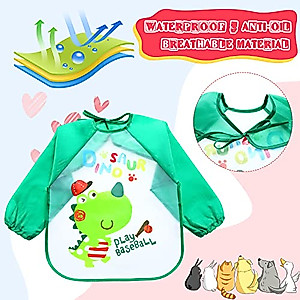 36 Pcs Kids Art Smocks Bulk Toddler Smocks for Painting Waterproof Children's Paint Aprons Colorful Washable Long Sleeve Smocks Arts and Crafts Supplies for Classroom Baby Boys Girls Aged 1-4 Years