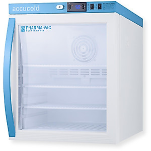 Accucold ARG1PV456 Compact Vaccine Refrigerator; Designed for Pharmacy, Medication, and Vaccine Applications; 1 cu.ft Capacity; Automatic Defrost; Certificate of Calibration Included; Interior Light
