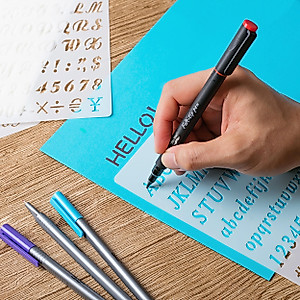Mr. Pen- Letter Stencils, 12 Pack, 4 x 7 Inch, Alphabet Stencils, Letter Stencil, Lettering Alphabet Stencil, Stencils, Stencils Letters and Numbers, Lettering Stencils, Bullet Journaling Stencils