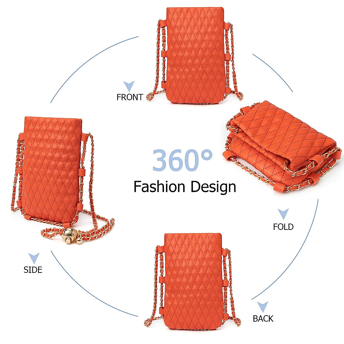 myfriday Mini Quilted Crossbody Purse for Women, Soft Small Summer Shoulder Purse and Handbag with Adjustable Chain Strap