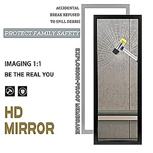 NeuType Full Length Mirror Full Length Body Mirror Standing Mirror 43"x16" Floor & Full Length Mirrors Black Mirror Hanging Mirror Long Mirror (No Stand)