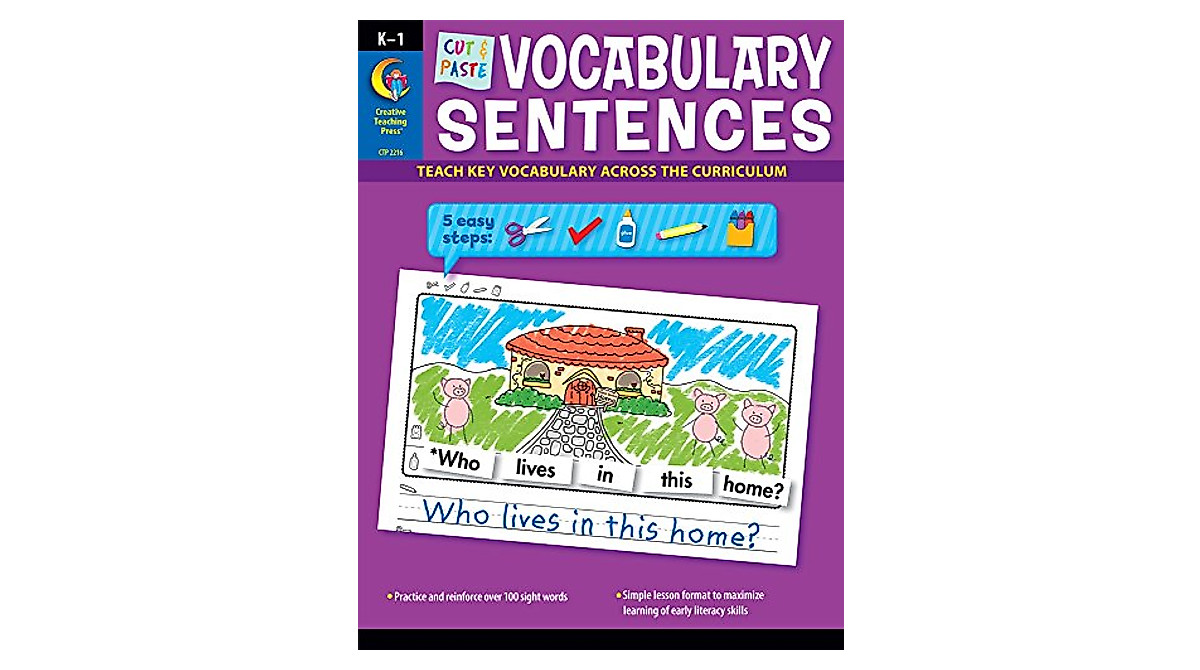 Creative Cut & Paste Vocabulary Workbook for Pre-K - 1st Grade