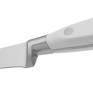 ARCOS Forged Slicing Knife / Ham Knife 10 Inch Nitrum Stainless Steel and 250 mm blade. Ergonomic Polyoxymethylene POM Handle. Series Riviera Blanc. Thin blade with a characteristic smooth edge. Color White.