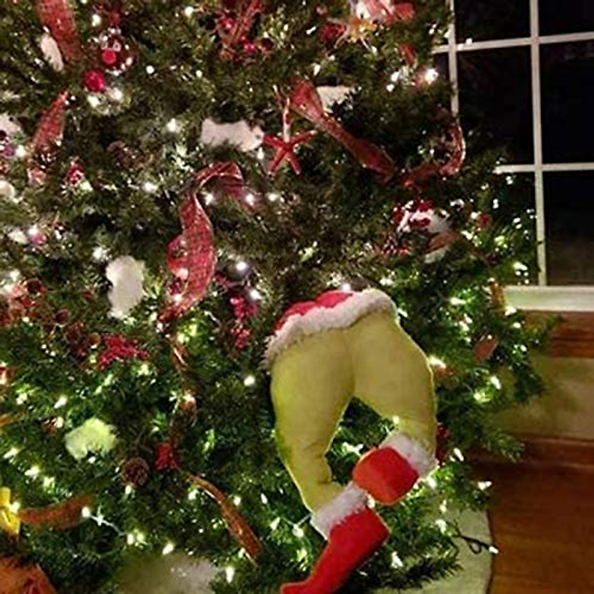 schicj133mm Christmas Thief Wreath, How The Christmas Thief Stole Christmas Burlap Wreath, Christmas Wreath for Front Door Decoration M