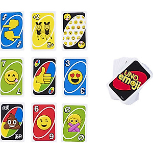 Mattel Games UNO Emoji Card Game for Kids, Adults, Familieis & Game Nights, Deck Features Hilarious Emojis