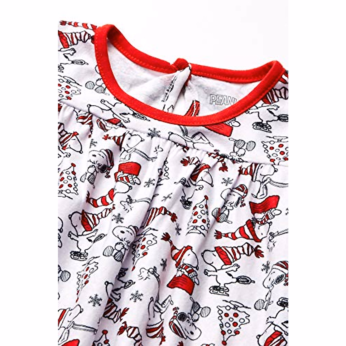 Peanuts Snoopy Girls Christmas Holiday Granny Nightgown Pajama, M