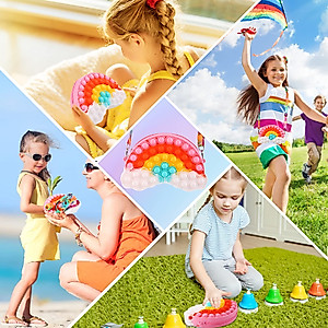 for Girls Xmas Stocking Suffers Birthday Present Toys Valentines Gift Pop Purse Rainbow Cloud Wallet, Stress Release Fidget Toy