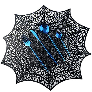 Uniturcky Mirror Polished Blue Silverware Set,24-Piece 304 Stainless Steel Satin Finish Flatware Set,Kitchen Utensil Set,Tableware Cutlery Set for Home and Restaurant, Dishwasher Safe Service For 6