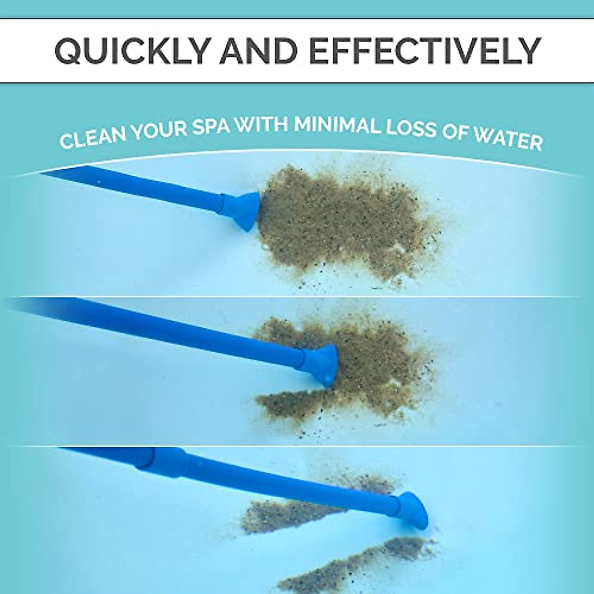 Hot Tub Vacuum Spa Vac - Manual, Cordless Spa Cleaner with Constant Suction - Handheld, Kink-Free Hose and Wand for Dirt, Grass, and Other Debris