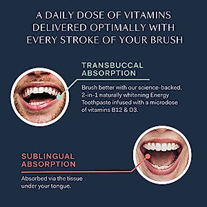 Better & Better Energy Toothpaste with Vitamin B12 & D3 | Fluoride Free, SLS Free Toothpaste 1 CT | Fresh Breath with Organic Mints | Natural, Vegan, and Whitening Toothpaste for Bones & Energy