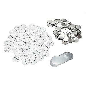 100sets Round Badge Button Parts,Blank Button Making Supplies Metal Button Pin Badge Kit Button Pin Badge Kit Button Supplies Button Parts for Button Maker Machine for DIY Craft (44MM)