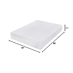 PrimaSleep 11 Inch Dura Gel Deluxe Comfort Memory Foam, Queen Mattress, White