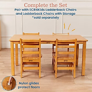 ECR4Kids 24in x 48in Rectangular Hardwood Table with 22in Legs, Kids Furniture, Honey