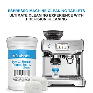 CleanEspresso Espresso Cleaning Kit - 40 Espresso Machine Cleaning Tablets + 2 Water Filters + 2-Use Descaling Solution - Fits All Breville Espresso Maker Models