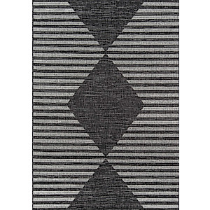 Novogratz by Momeni Villa Cavallo Indoor Outdoor Rug, 2' X 3', Charcoal