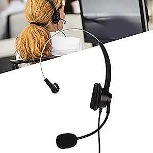 YYOYY Business Headset, 2.5mm Computer Headphones with HD Noise Canceling Microphone, for Call Center, Customer Service, Office, Super Light, Ultra Comfort