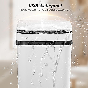 FRESHLIX 2 Pack Automatic Bathroom Trash Can 2.6 Gallon Smart Touchless Motion Sensor Trash Can with Lid Electric Waterproof Narrow Small Garbage Bin