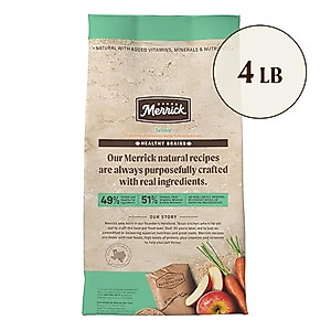 Merrick Healthy Grains Premium Dry Dog Food, Wholesome and Natural Dry Chicken Kibble, Senior Recipe - 4.0 lb. Bag